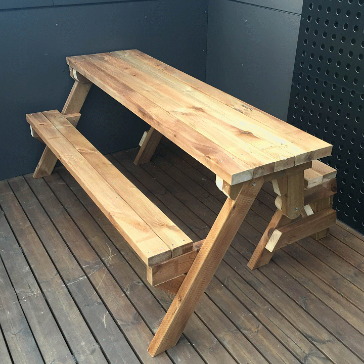How to build a one-piece folding picnic table out of 2x4 lumber | BuildEazy